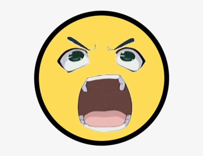 Awesome Face / Epic Smiley - Anime Scream PNG Image | Transparent PNG ...