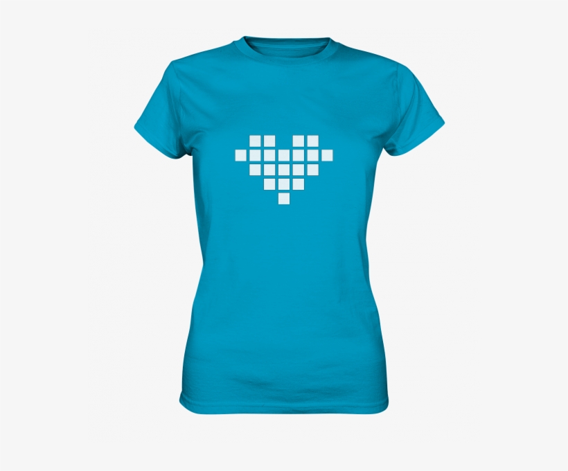 8-bit Heart Ladies Premium Shirt - Light Blue Thrasher Shirt PNG Image ...