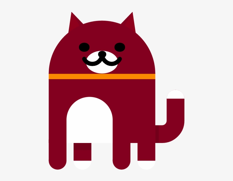 Dark Red Cat From Android Nougat Easter Egg - Android Neko Red Cat PNG ...