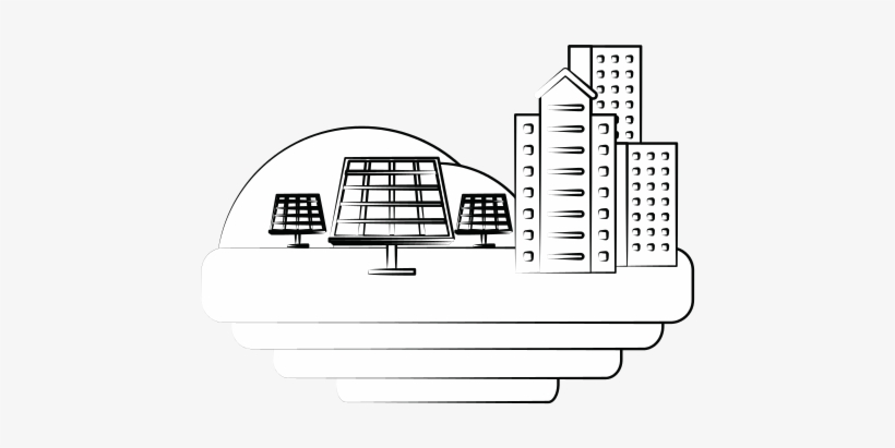 Buildings With Solar Panels - Drawing PNG Image | Transparent PNG Free ...