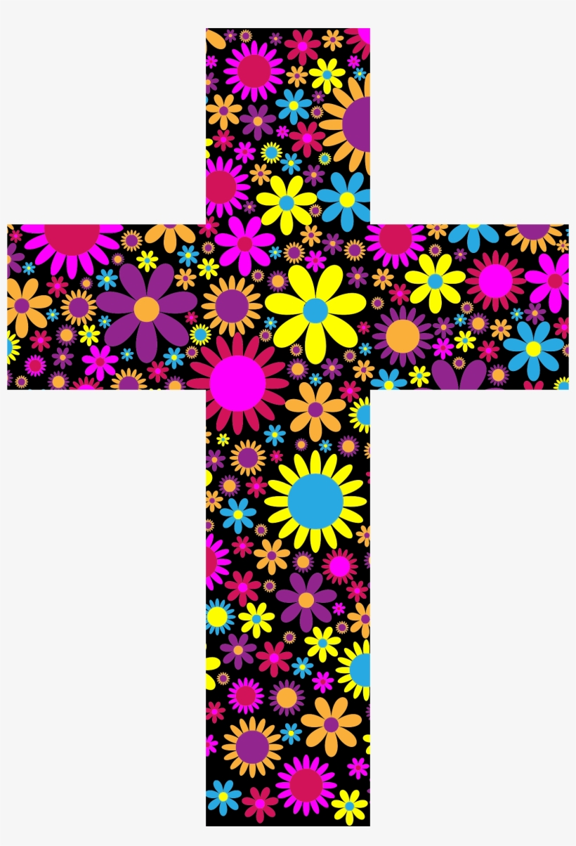 Cross And Flower Clipart
