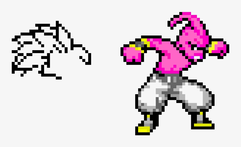 Kid Buu V Goku - Kid Buu Pixel Art PNG Image | Transparent PNG Free ...