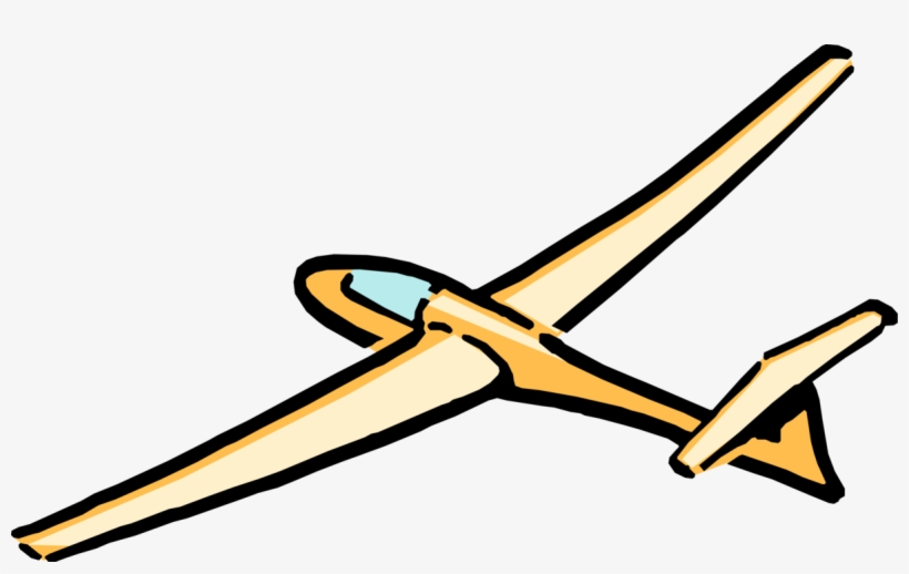 Vector Illustration Of Glider Heavier Than Air Aircraft - Glider ...