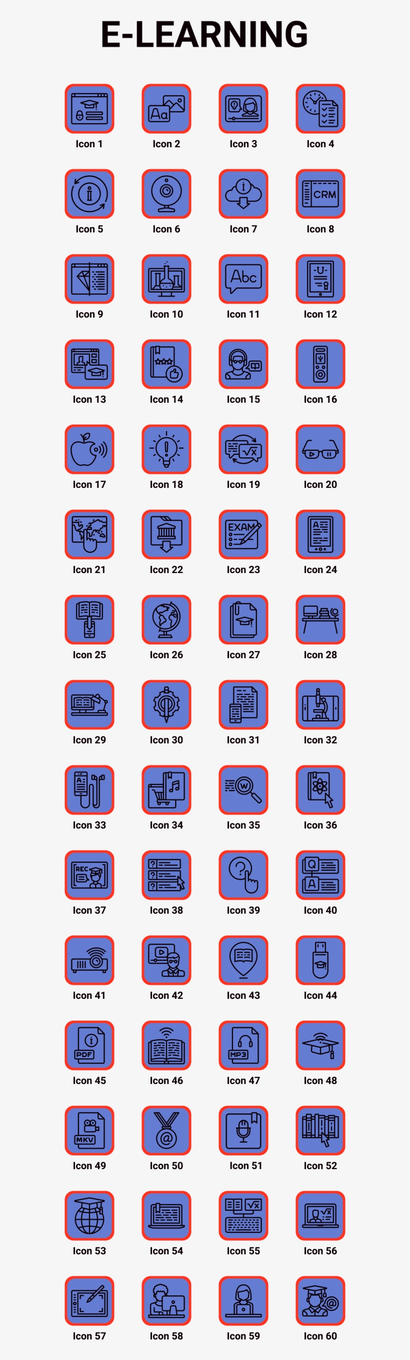 E-learning And Education Icons And Elements Animated - Colorfulness PNG ...