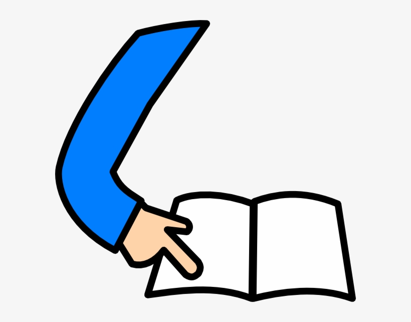 Student Reading Clip Art - Finger On Book Clipart PNG Image ...