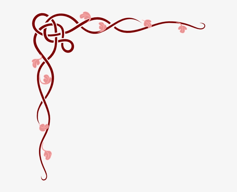Corner Scroll Borders Clipart - Corner Border Png Red PNG Image ...