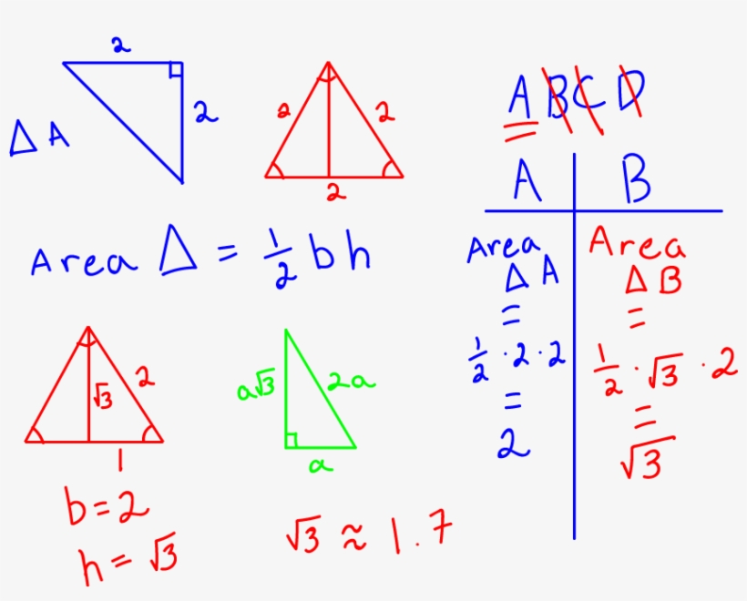 The Area Of An Isosceles - Triangle PNG Image | Transparent PNG Free ...
