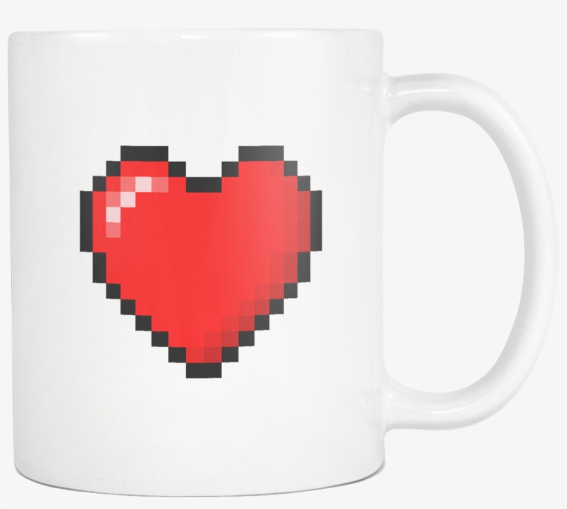 Minecraft Heart Coffee Mug - 8 Bit Heart PNG Image | Transparent PNG ...