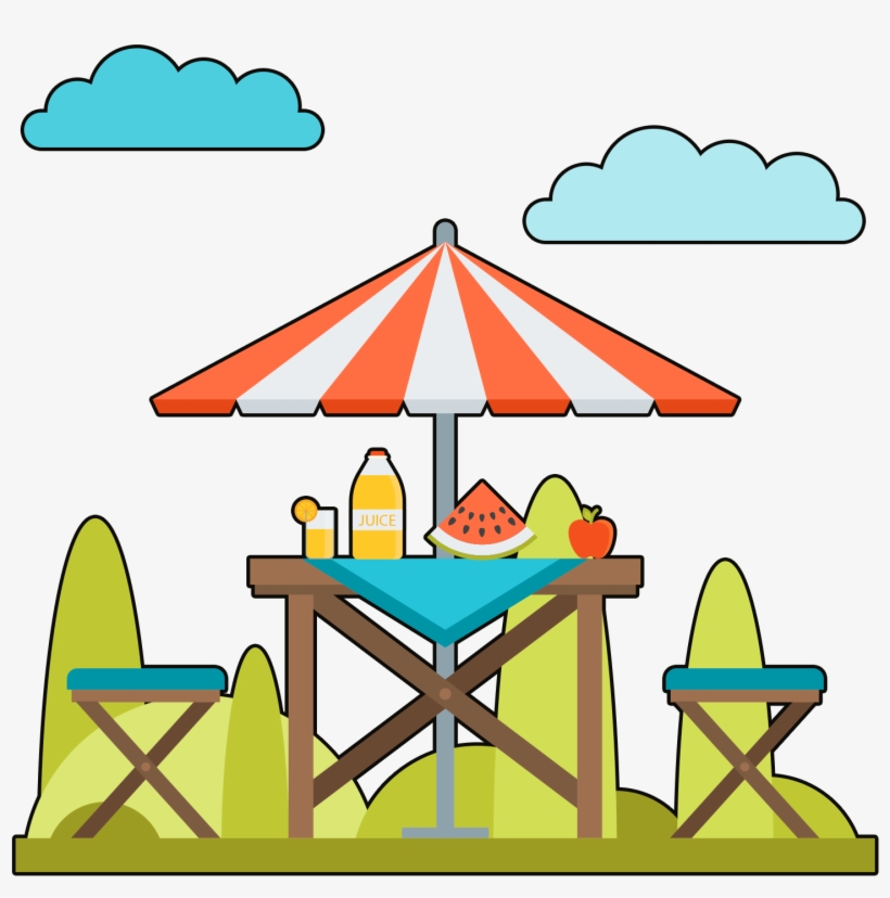 Outdoor Colored Hand Drawn Picnic Png And Psd - Cartoon PNG Image ...