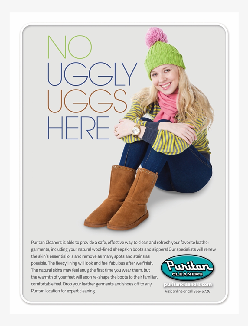 Puritan Cleaners No Uggly Uggs Here Ad - Poster PNG Image | Transparent ...