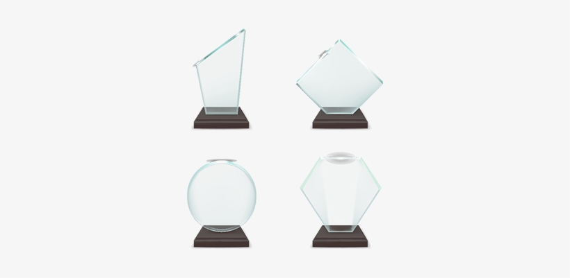 Collection Vector Illustration Of Modern Glass Trophies, - Modern Glass ...