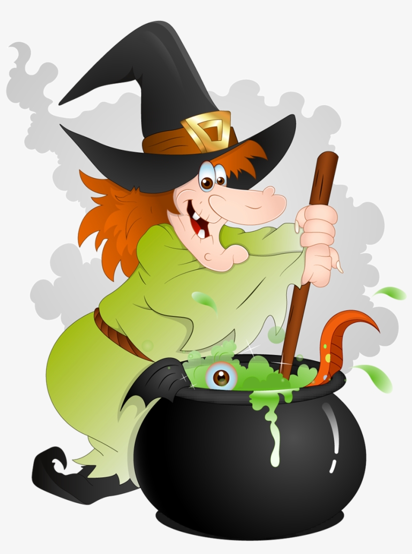 Halloween Witch With Cauldron Png Clipart - Witch With Cauldron Clipart ...