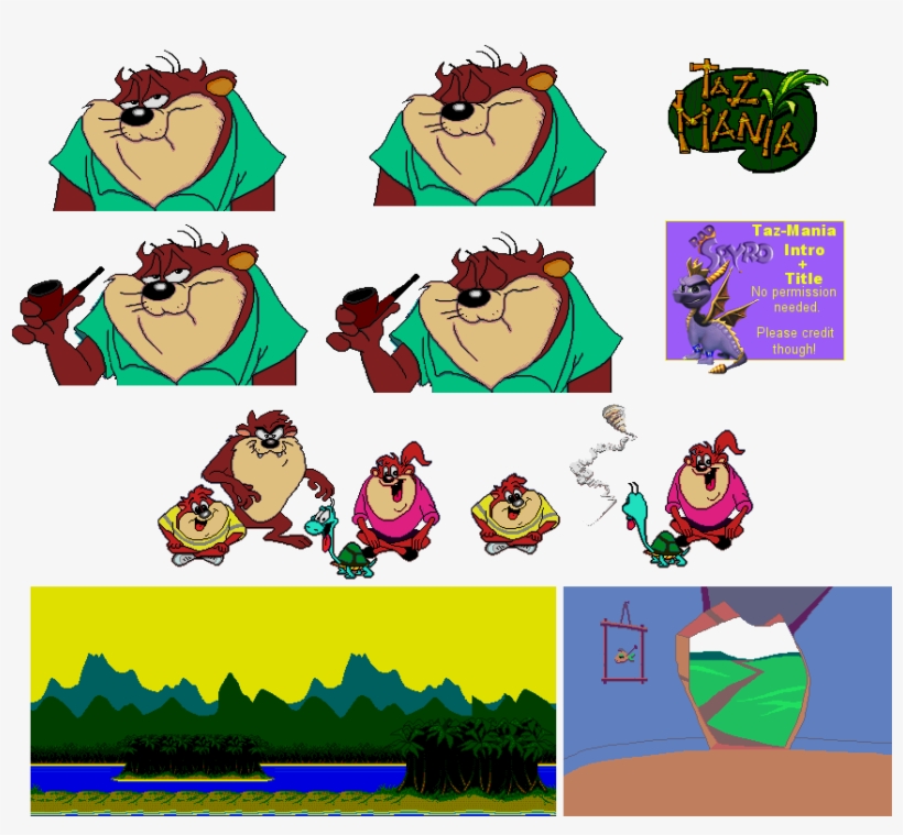 Click For Full Sized Image Title & Intro - Taz Mania PNG Image ...