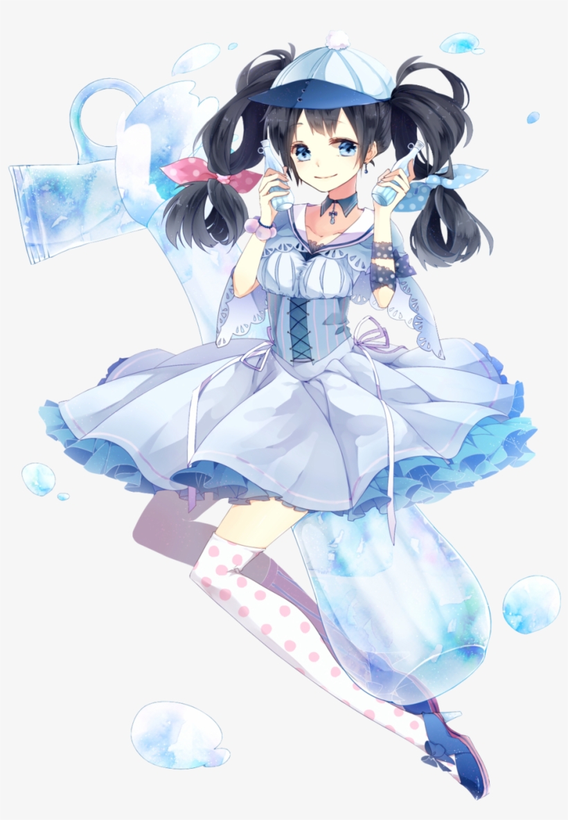 Download Anime Girl ☆ Crystal Spark - Anime Girl Blue Hair Render ...