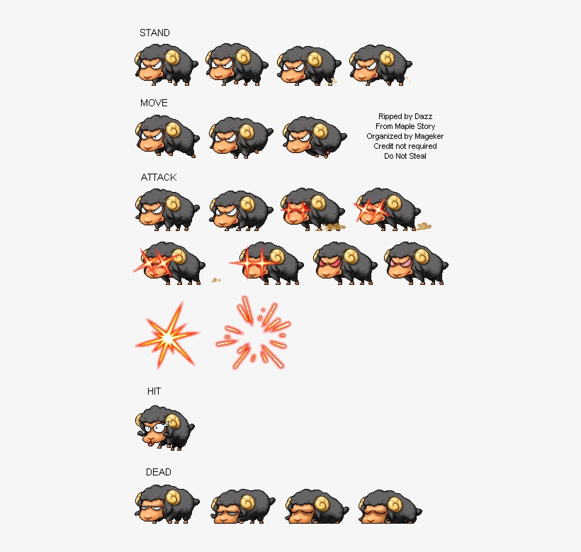 461 X 716 2 - Walking Monster Sprite Sheet PNG Image | Transparent PNG ...
