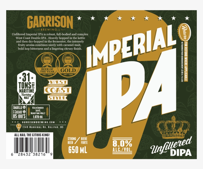 Iipa Slider - Garrison Brewery PNG Image | Transparent PNG Free ...