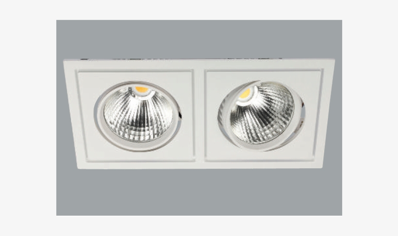 A White Double Fix Led Downlight With Grey Background - Headlamp PNG ...