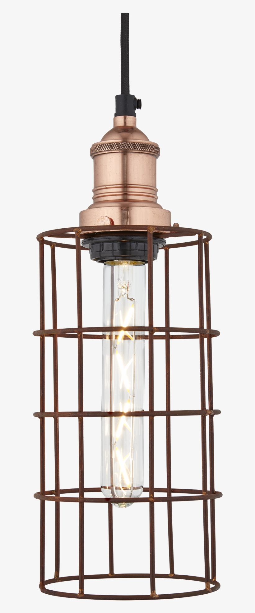 Brooklyn Rusty Cage Pendant - Ceiling Fixture PNG Image | Transparent ...