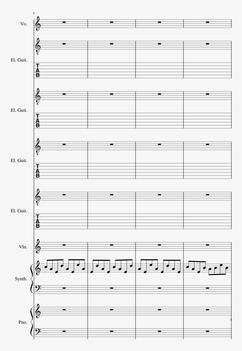 Rusty Nail Sheet Music Composed By Yoshiki 3 Of 72 - Number PNG Image ...