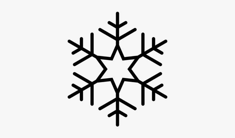 Snowflake With Six Points Star In The Center Of Lines - Clipart Png ...