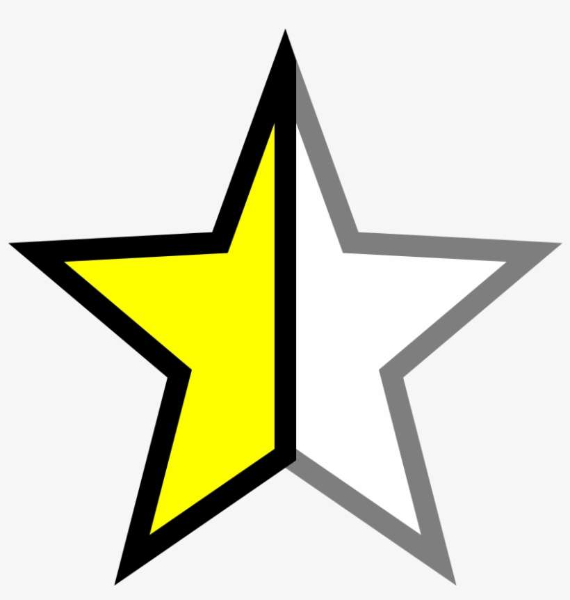 Half Star Yellow - Star Icon Transparent Background PNG Image ...