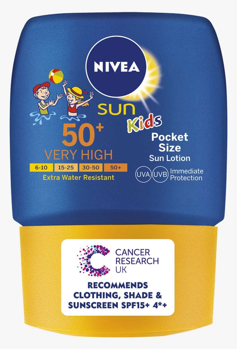 Sun Care - Nivea Sun Kids Pocket Size Sun Lotion Spf 50+ High PNG Image ...