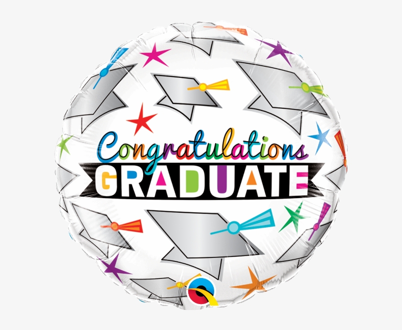 Grad Cap & Stars 18" Foil Balloon - Congratulations Graduate PNG Image ...
