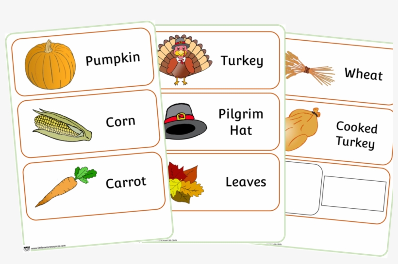 'thanksgiving' Themed Word Cards - Diagram PNG Image | Transparent PNG ...