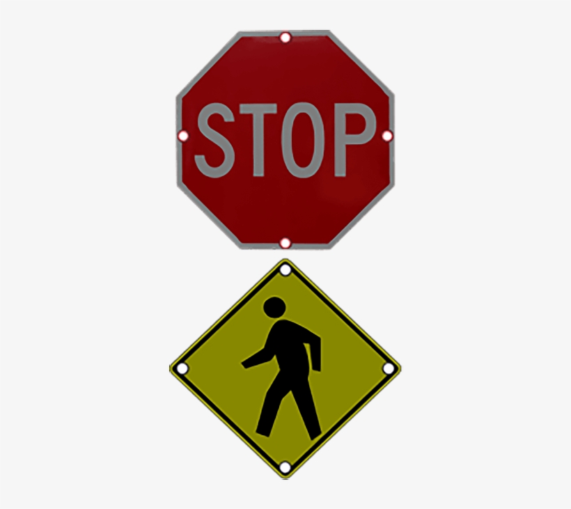 Ts40 Flashing Stop And Pedestrian Warning Combo Sign - The Ave Venice ...