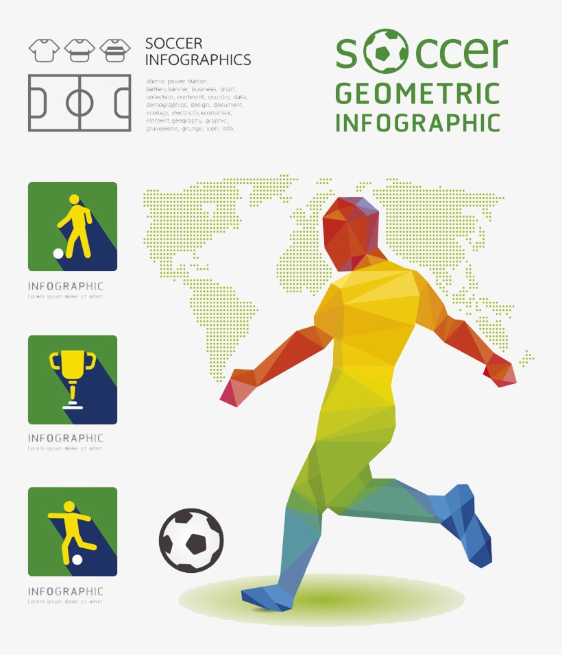 Football Infographic Illustration World Map And Polygon - Football PNG ...