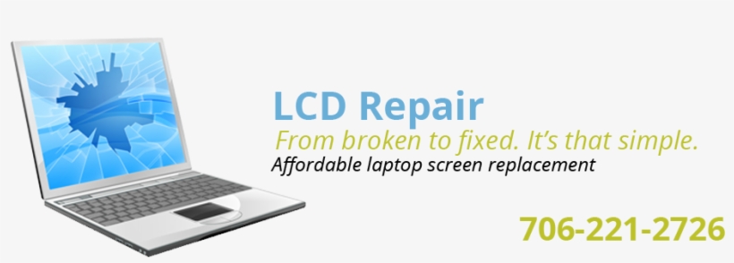 Laptop Screen Repair, Broken Lcd Replacement - Netbook PNG Image ...