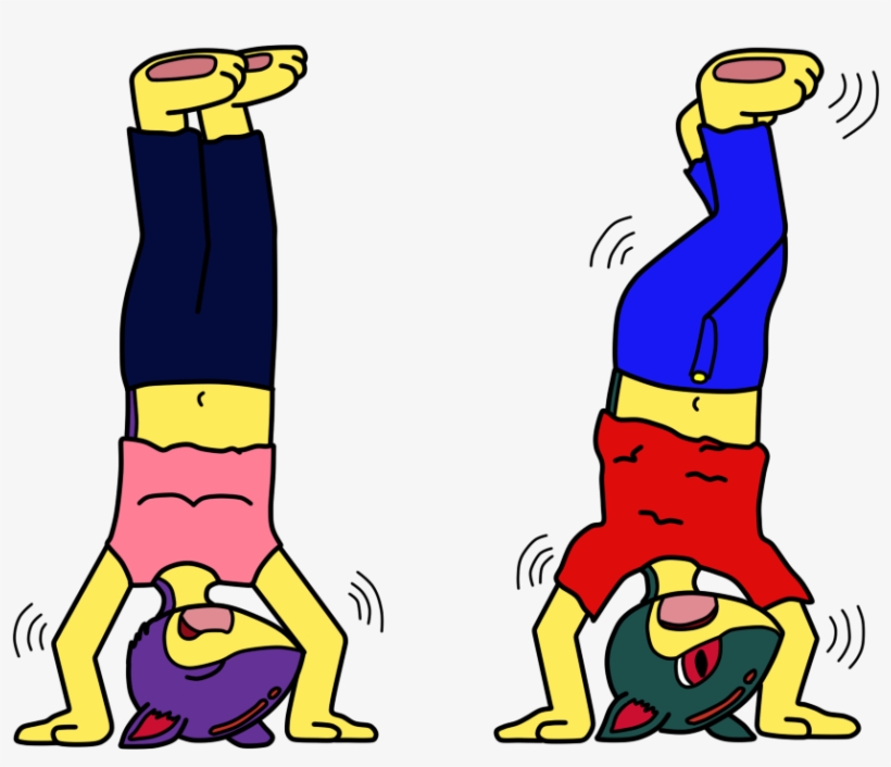 George And Jaqueline Handstand - Cartoon PNG Image | Transparent PNG ...