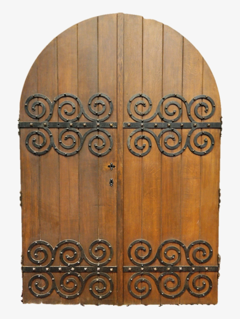 Antique French Gothic Double Entry Door Great Model - Plywood PNG Image ...