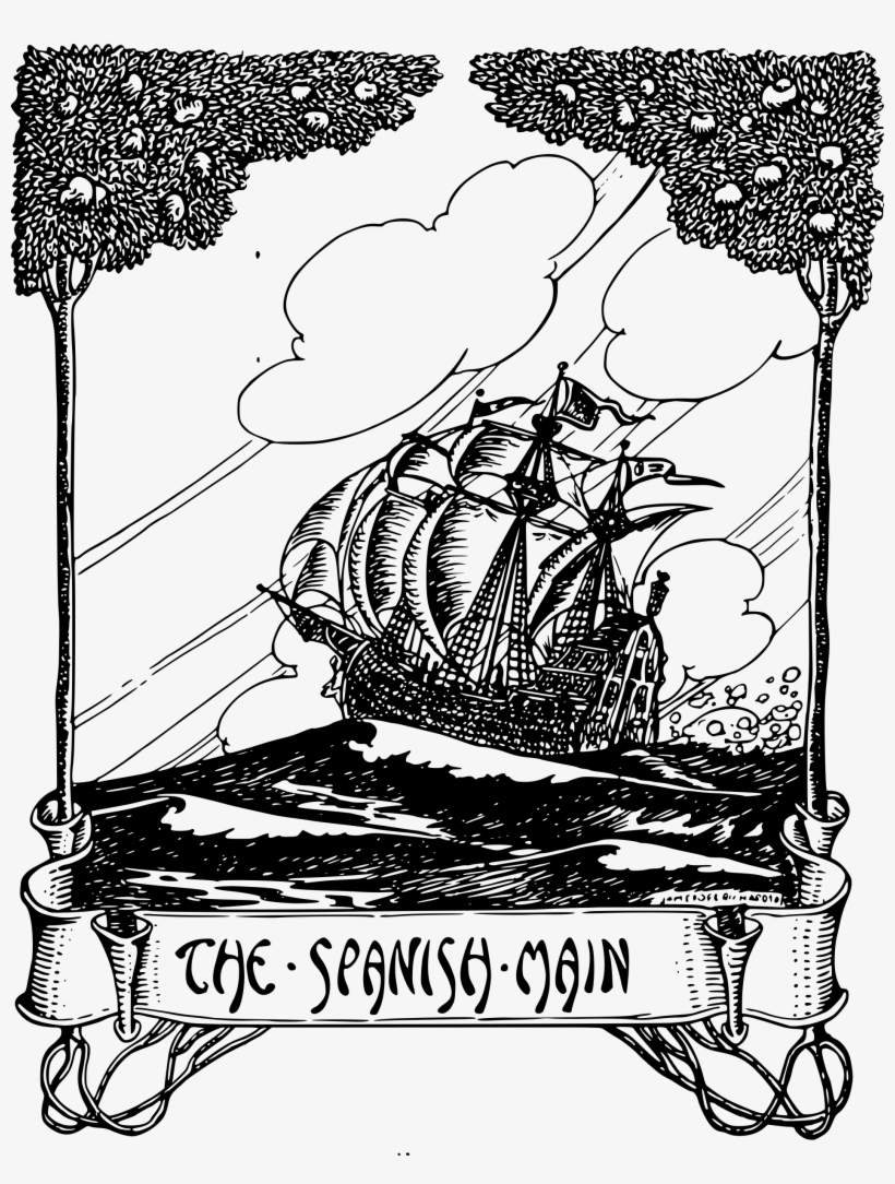 This Free Icons Png Design Of Spanish Main Boat Engraving PNG Image ...