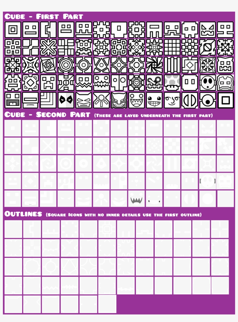 1690 X 2205 2 - Geometry Dash Game Sheet PNG Image | Transparent PNG ...
