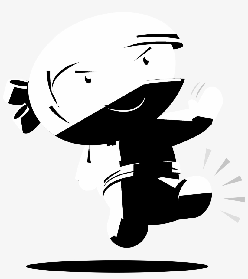 Hiro Woocommerce Mascot Logo Black And White - Illustration PNG Image ...