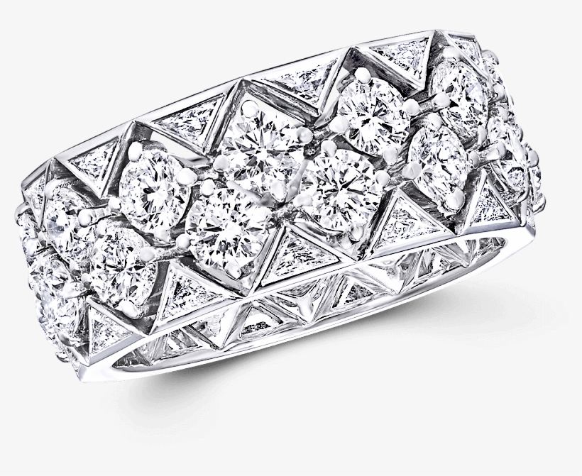 A Graff Snowfall Double Row Ring Featuring Round And - Titanium Ring ...