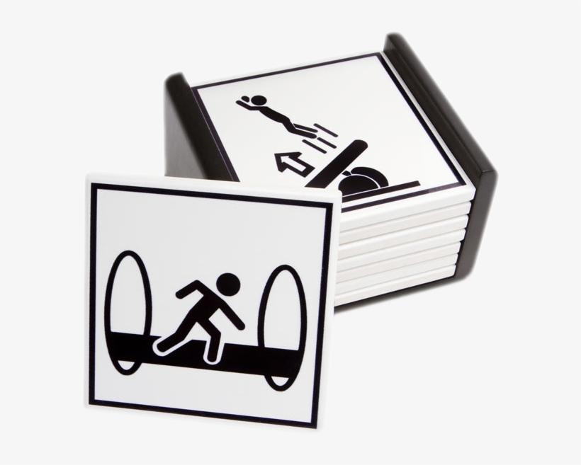 Warning Signs Ceramic Coasters - Drink Coaster PNG Image | Transparent ...