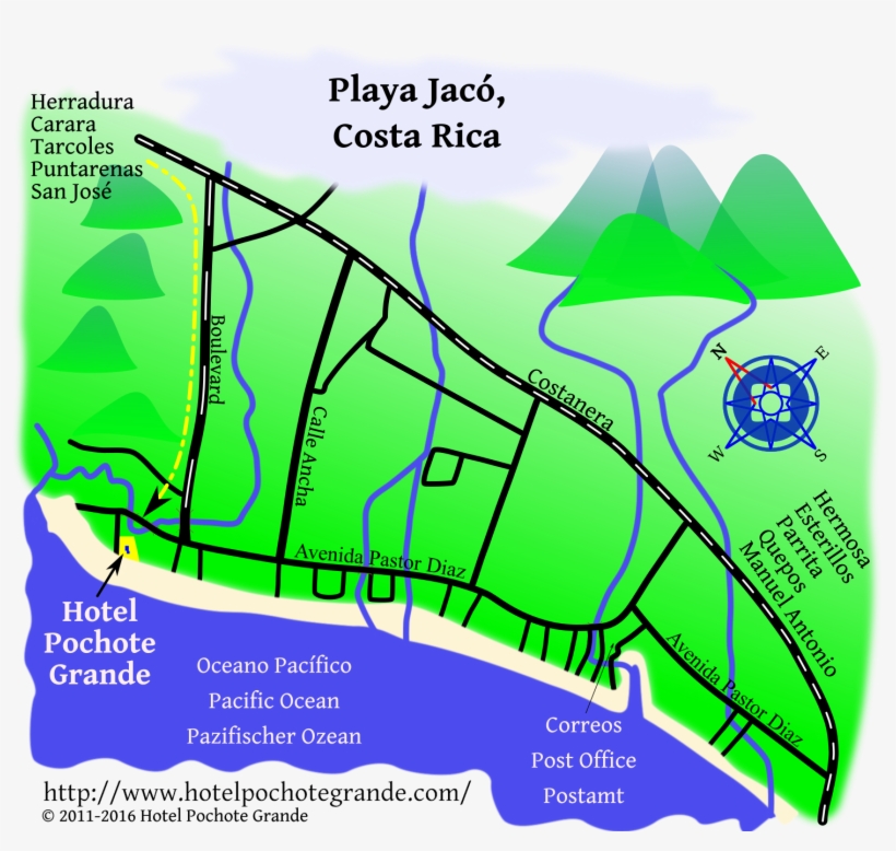 Map Of Jaco Beach - Map PNG Image | Transparent PNG Free Download on ...