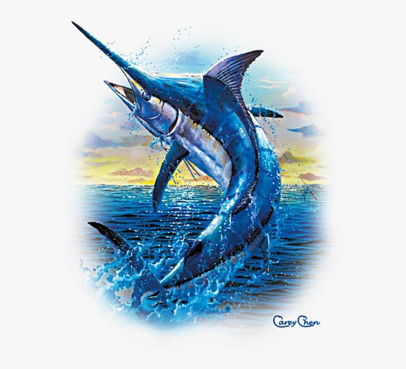 Saltwater Blue Marlin Jumping - Grander Off007 PNG Image | Transparent ...