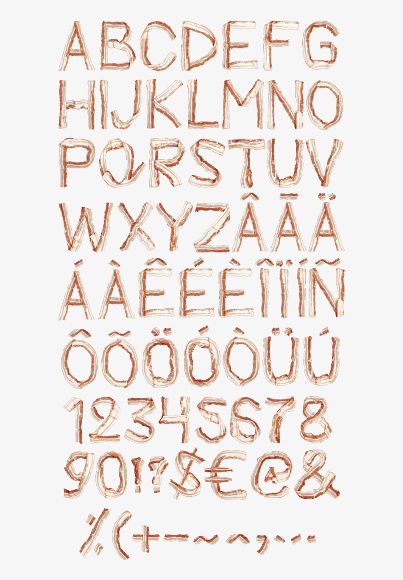 Bacon Food Font - Calligraphy PNG Image | Transparent PNG Free Download ...