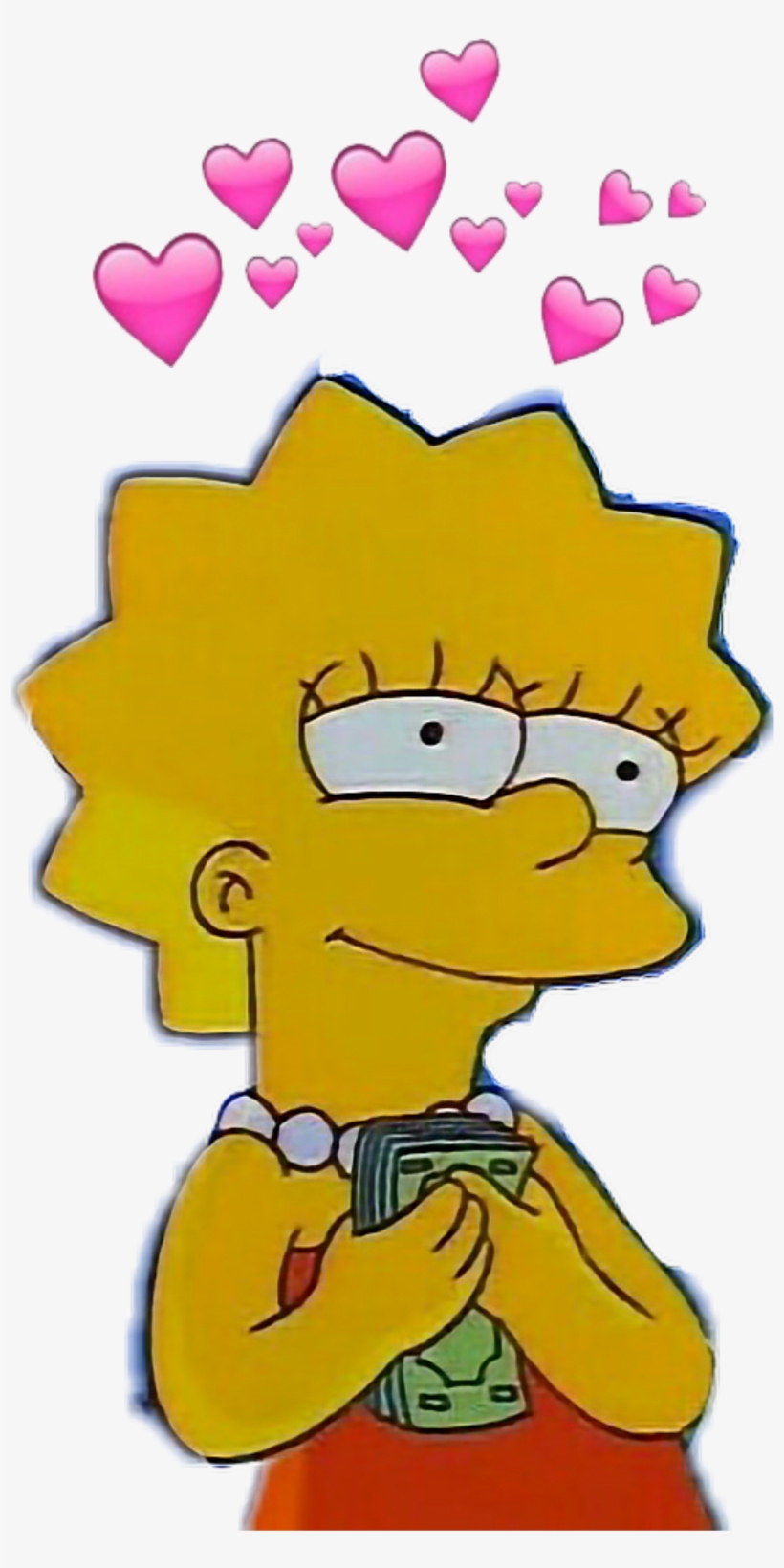 Simpsons Lisasimpson Cute Aesthetic Money Hearts Hearte PNG Image ...