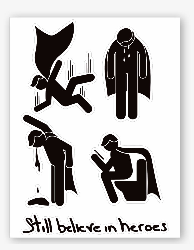 Superhero Sticker Sheet $5 - Walk Clipart PNG Image | Transparent PNG ...