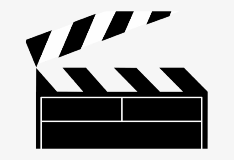 Clapperboard Clipart Movie Action Thing - Movie Clipart Black And White ...