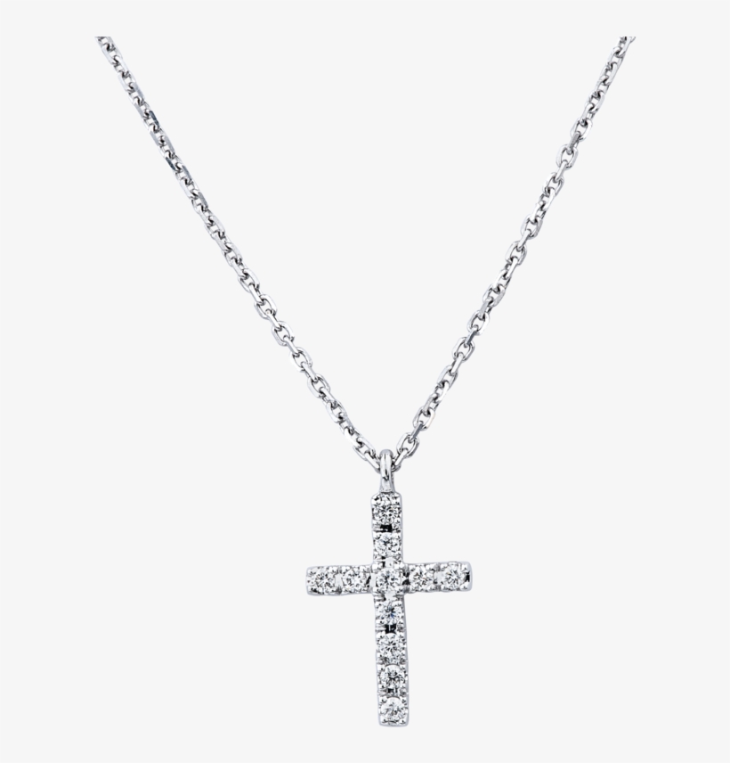 14k White Gold Diamond Cross Necklace - Locket PNG Image | Transparent ...