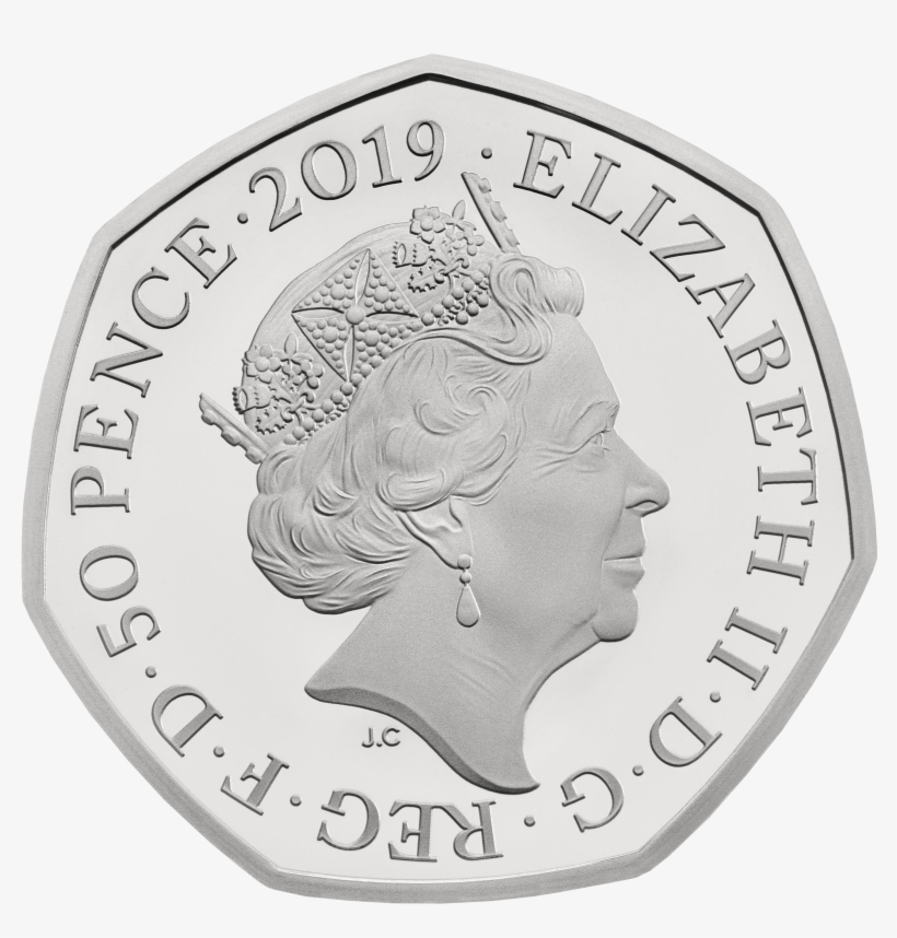 2019 Uk Common Obverse 50p Base Proof Coin Tone - 50 Pence Coin 2019 ...