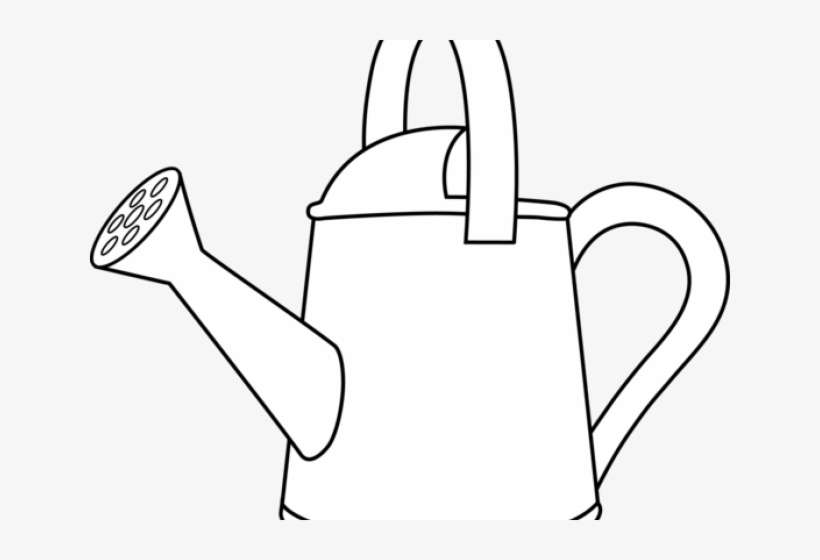 Watering Can Clipart Garden - Water Pot Outline PNG Image | Transparent ...