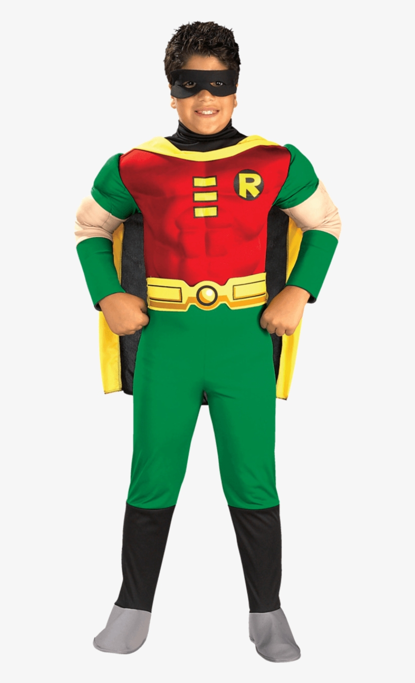 Child Robin Muscle Chest Super Hero Costume - Robin Teen Titans Costume ...