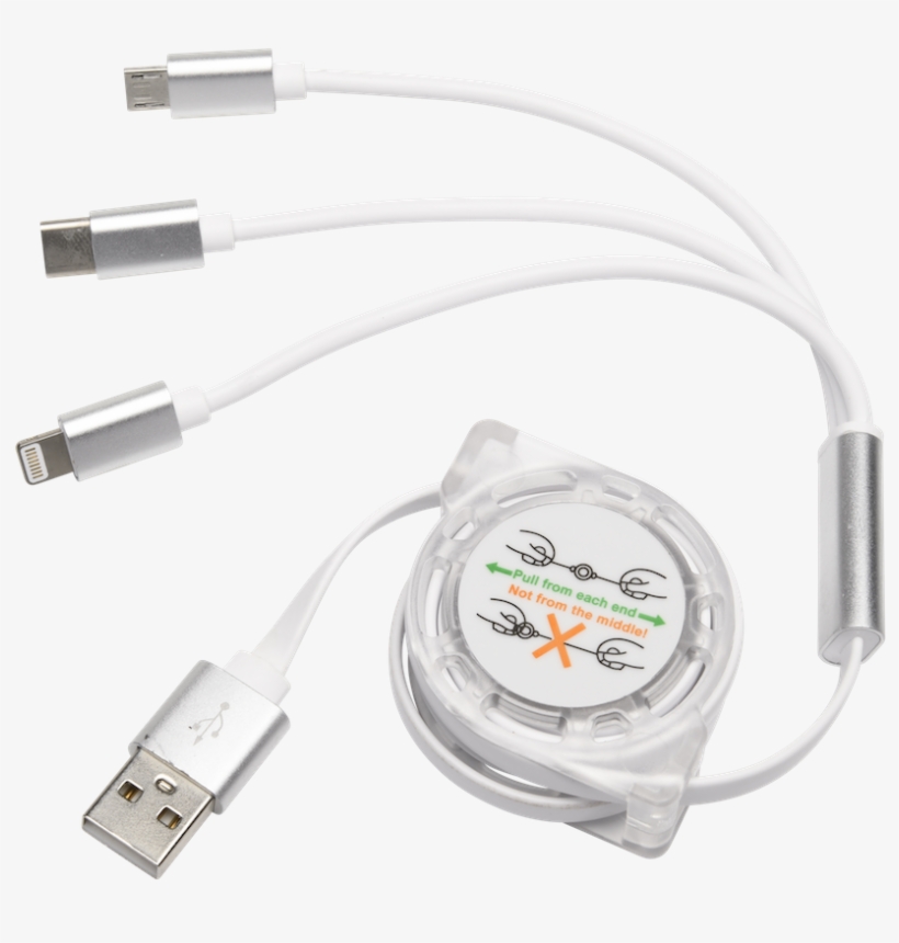 3 In 1 Retractable Usb Phone Charging Cord PNG Image | Transparent PNG ...