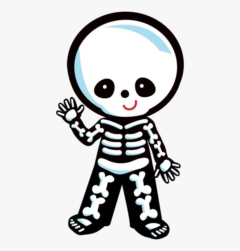 Minus Say Hello Stencils - Cute Halloween Skeleton Clipart PNG Image ...